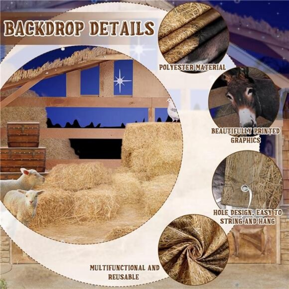 Holiday | Christmas Nativity Garage Doorbanner Cover Nativity Stable ...